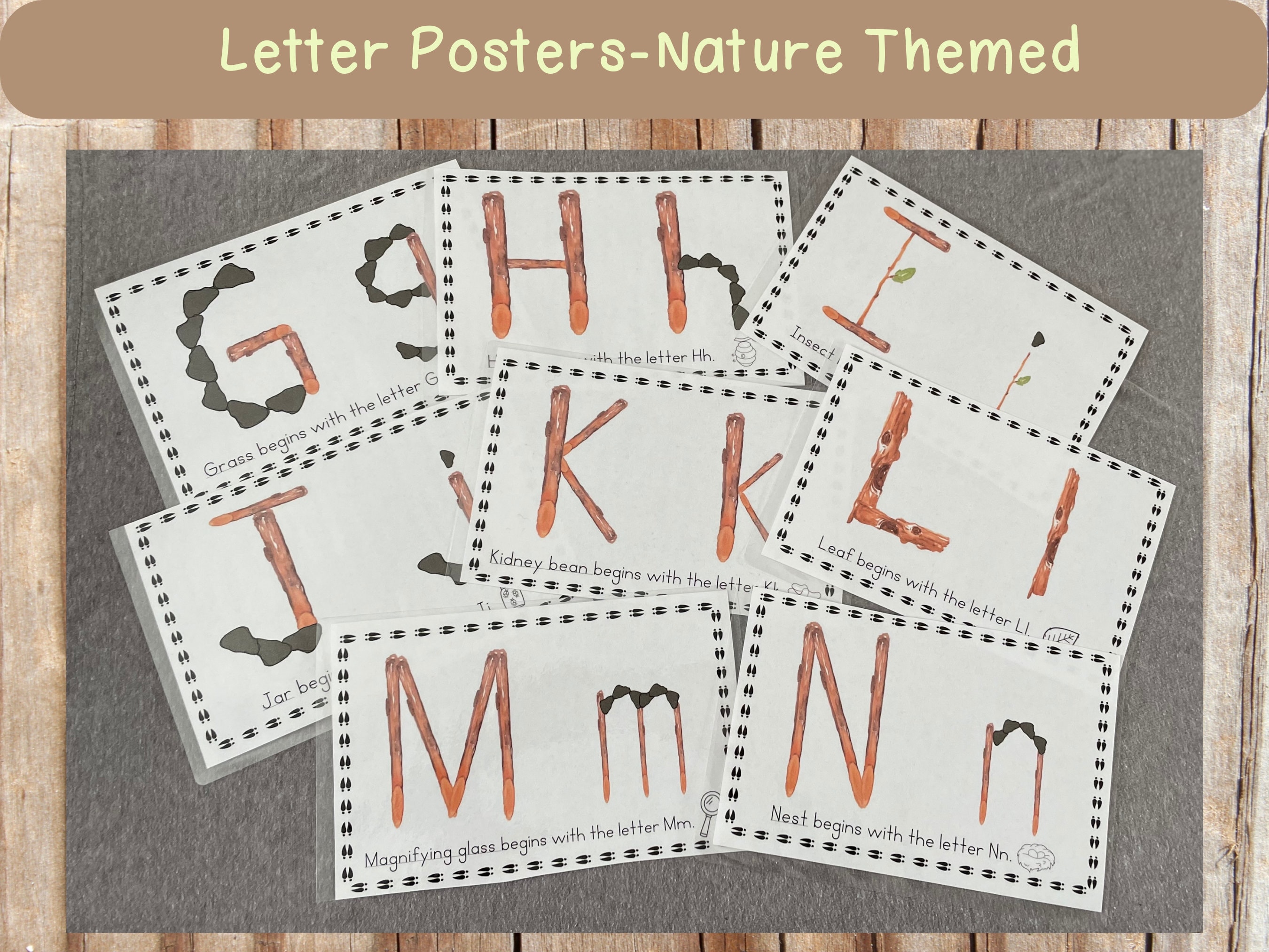 Nature Alphabet Posters-printable Nature Based Classroom Decor-phonemic ...