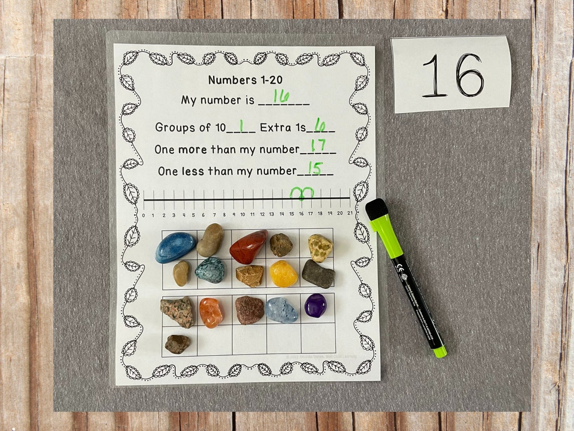 Number Study Review Sheets for Kindergarten and First Grade One More ...