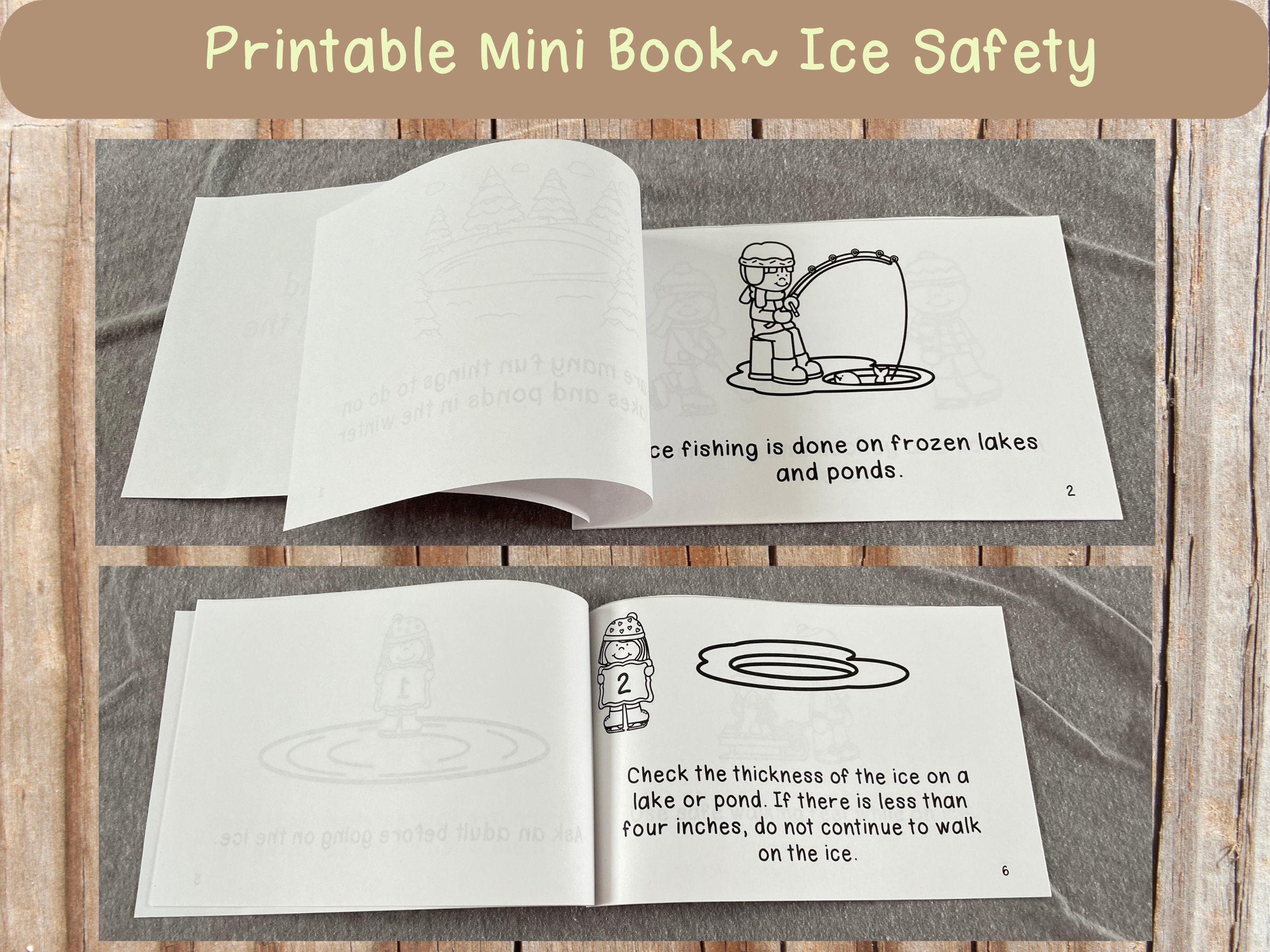 Printable Ice Safety Book-kids Safety Book-nature Based Learning ...