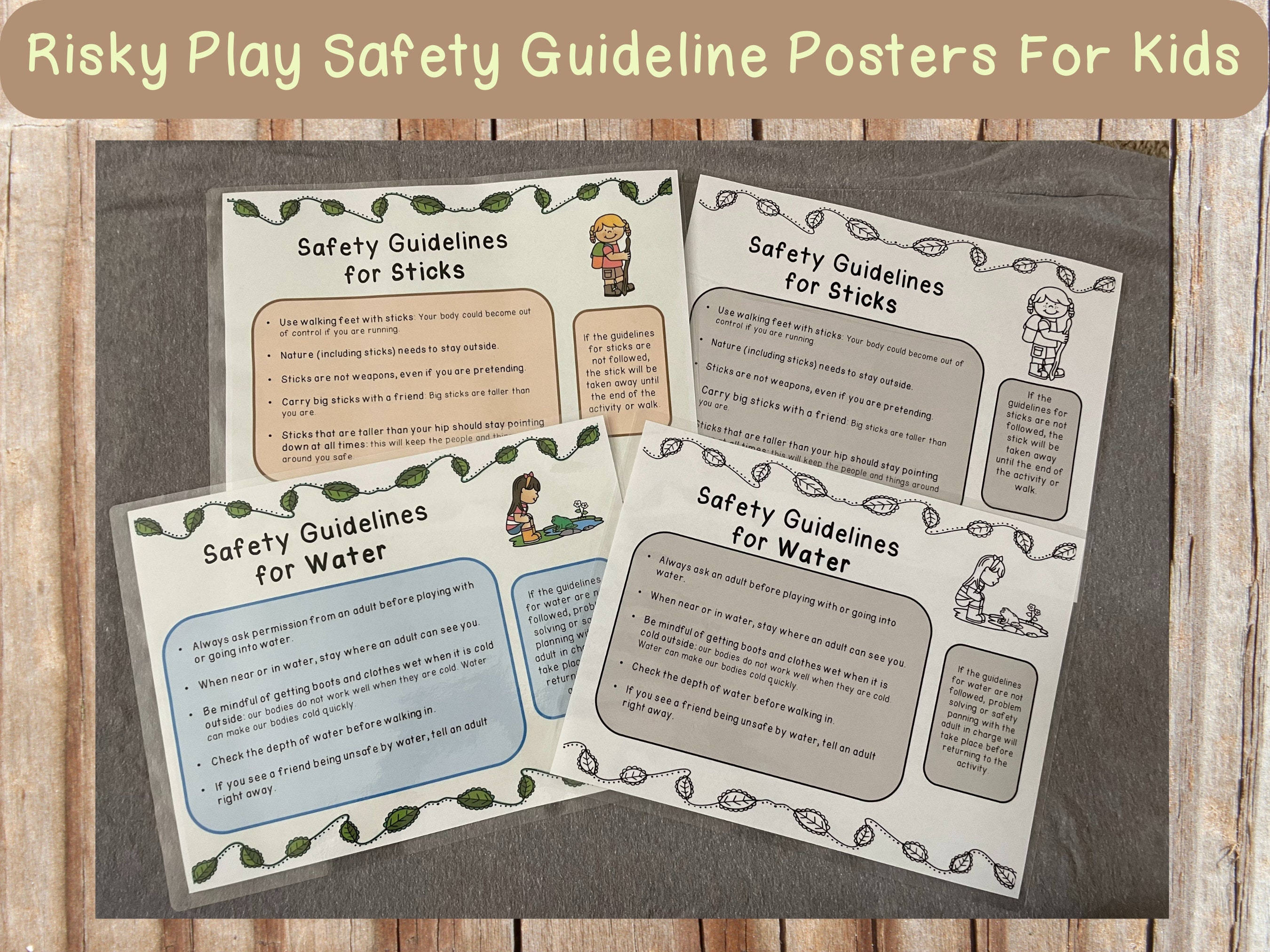 Safety Guideline Posters for Kids - Risky Play Outside - Families ...
