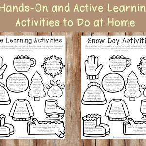 Snow Day Learning Choice Board Printable for Kindergarten and Preschool ...