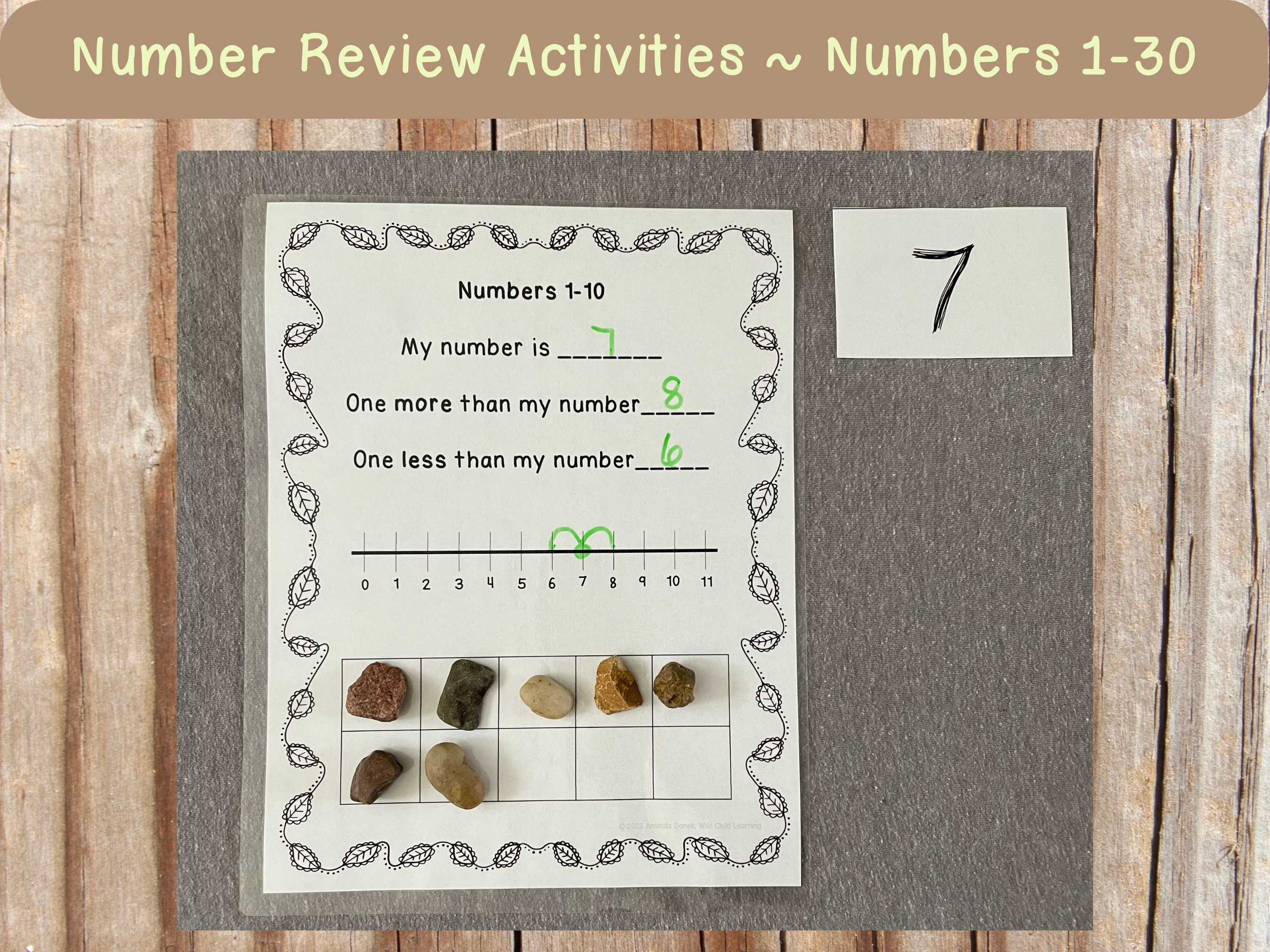 Number Study Review Sheets for Kindergarten and First Grade One More ...