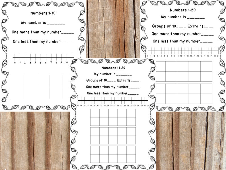 Number Study Review Sheets for Kindergarten and First Grade One More ...