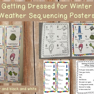 Dressing for Winter Weather Sequencing Posters Pintables, Nature Based ...