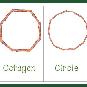 Shape Activity Cards, Nature Based Learning, Preschool, Kindergarten ...