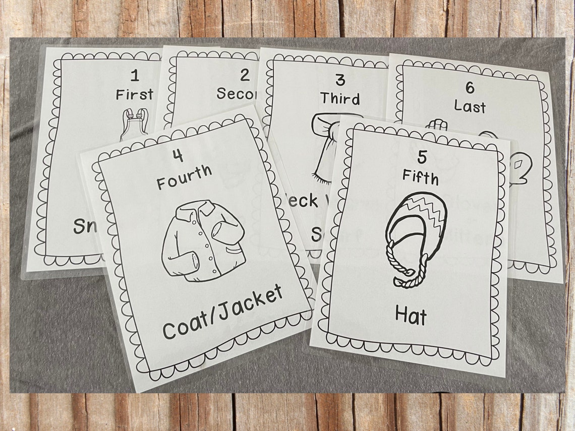 Dressing for Winter Weather Sequencing Posters Pintables, Nature Based ...