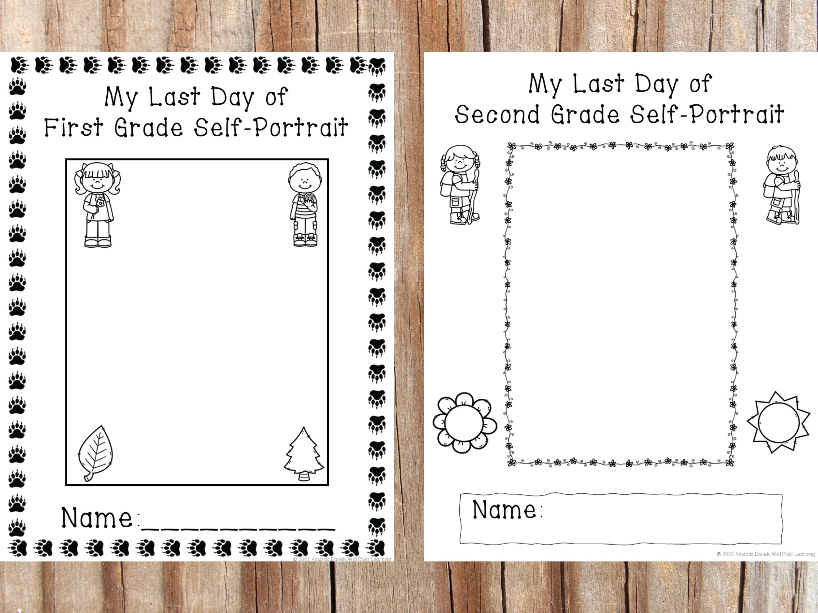 First Day of School/last Day of School Self-portrait Worksheet ...