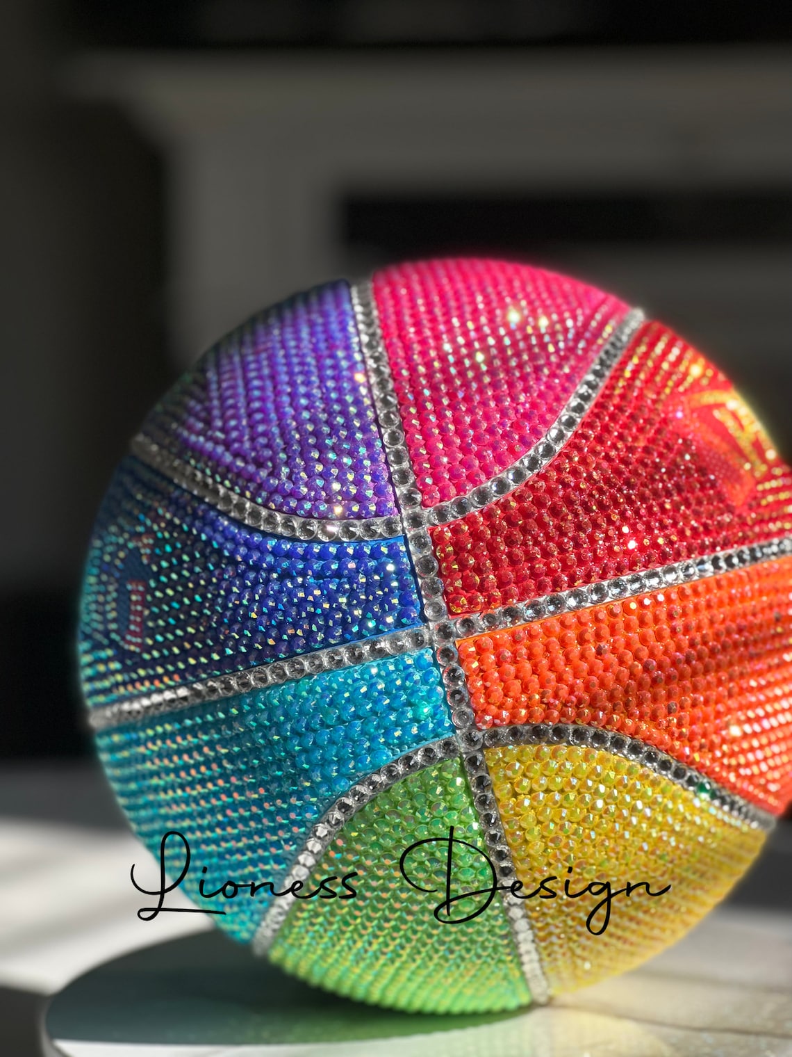 Customized Rainbow Rhinestone Basketball - Etsy
