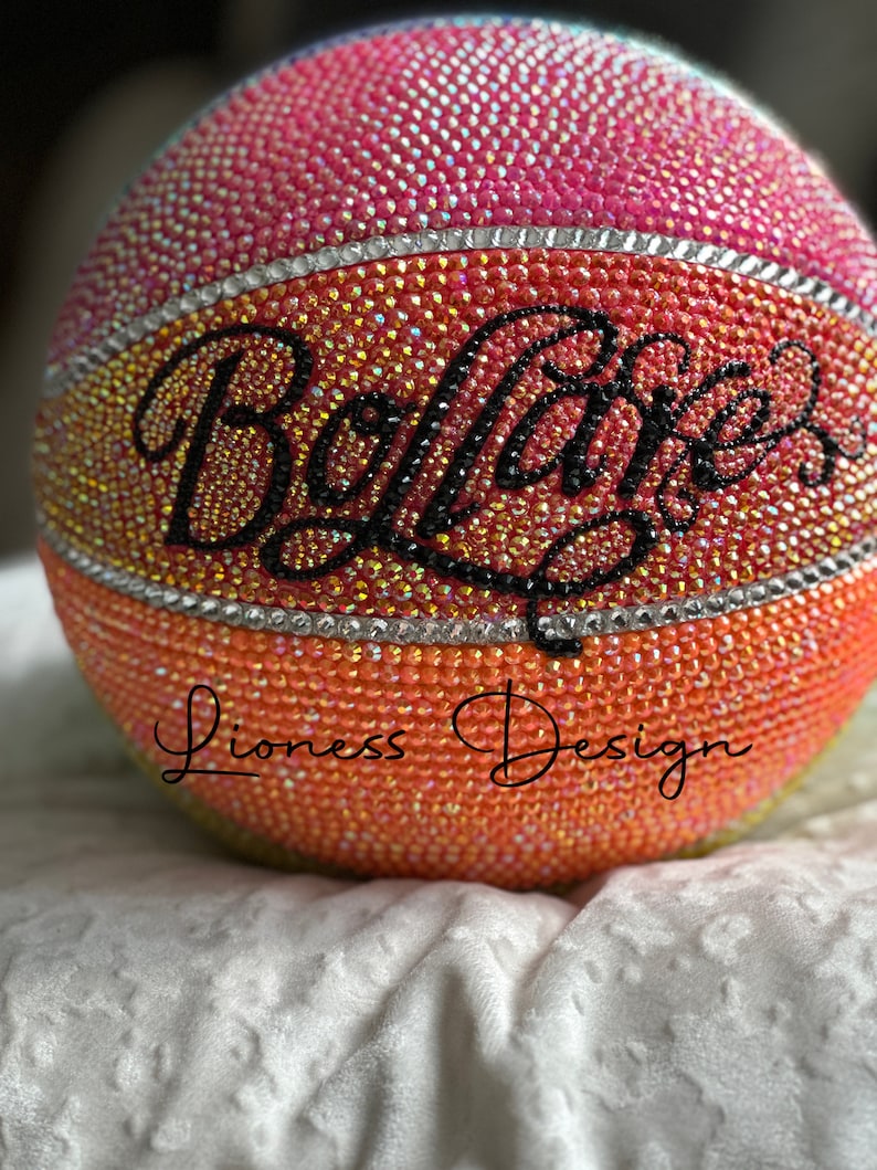 Customized Rainbow Rhinestone Basketball - Etsy