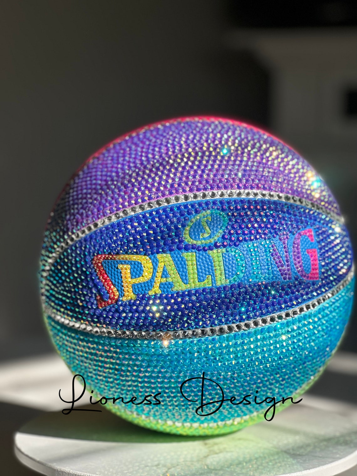 Customized Rainbow Rhinestone Basketball - Etsy