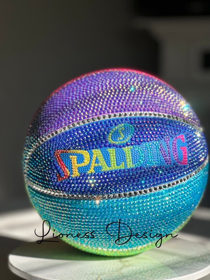 Customized Rainbow Rhinestone Basketball - Etsy