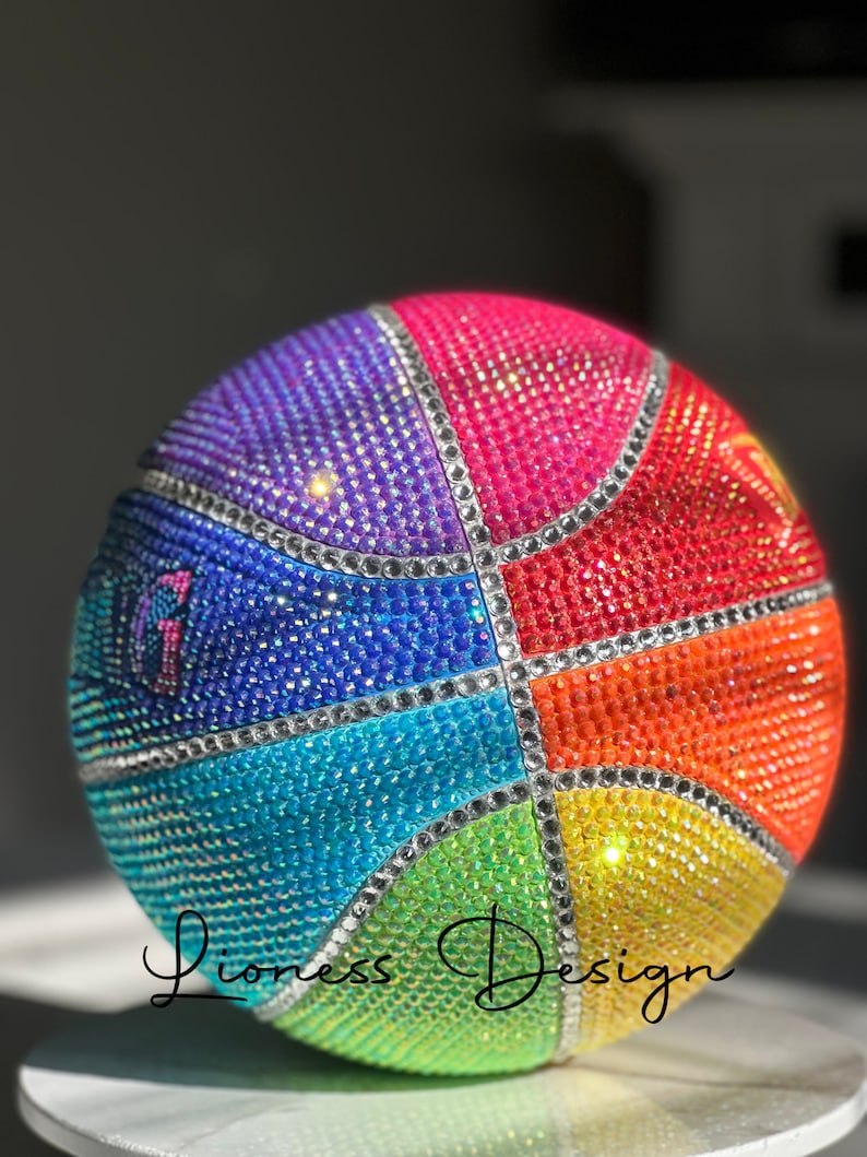 Customized Rainbow Rhinestone Basketball - Etsy