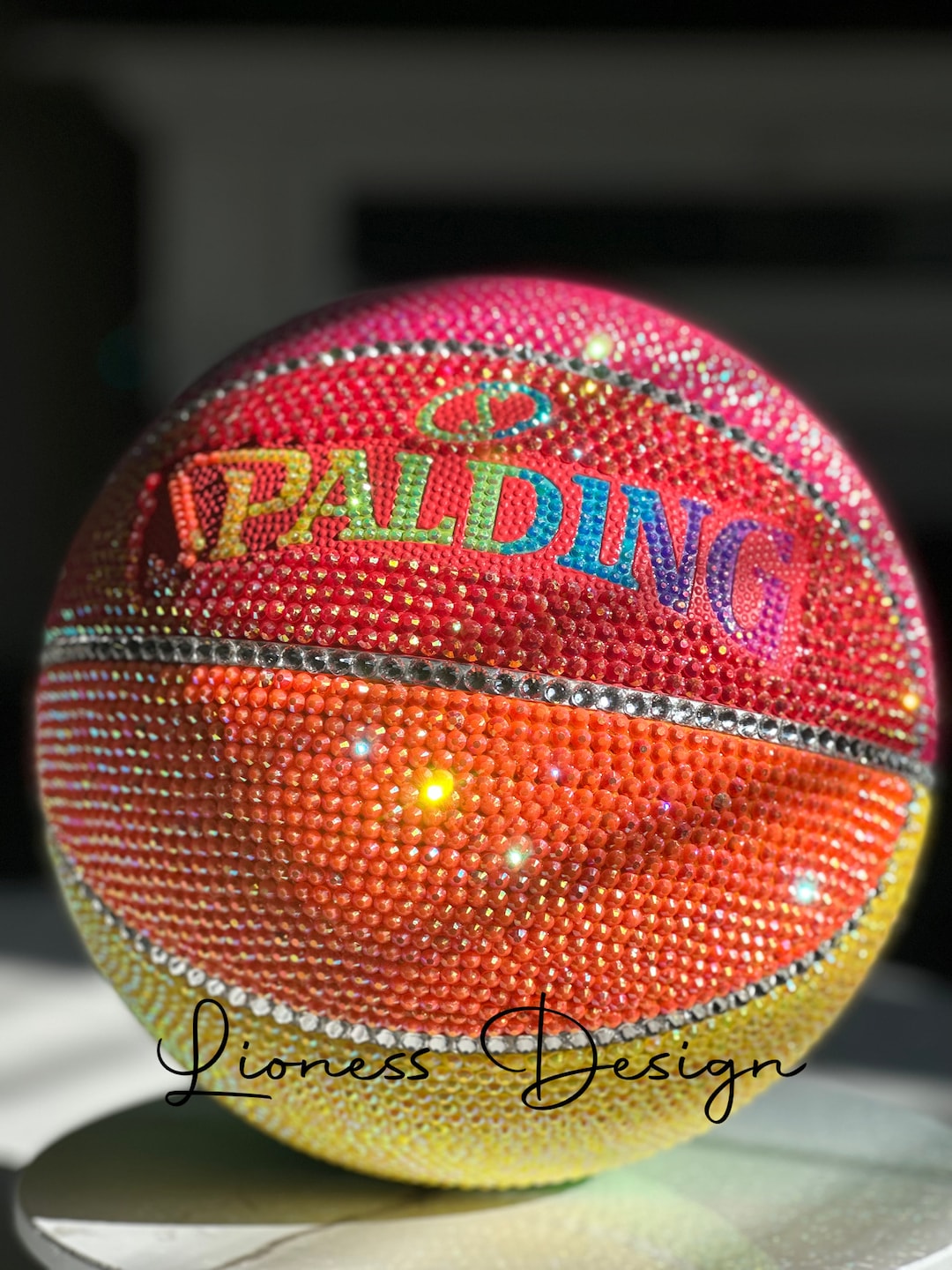 Customized Rainbow Rhinestone Basketball - Etsy