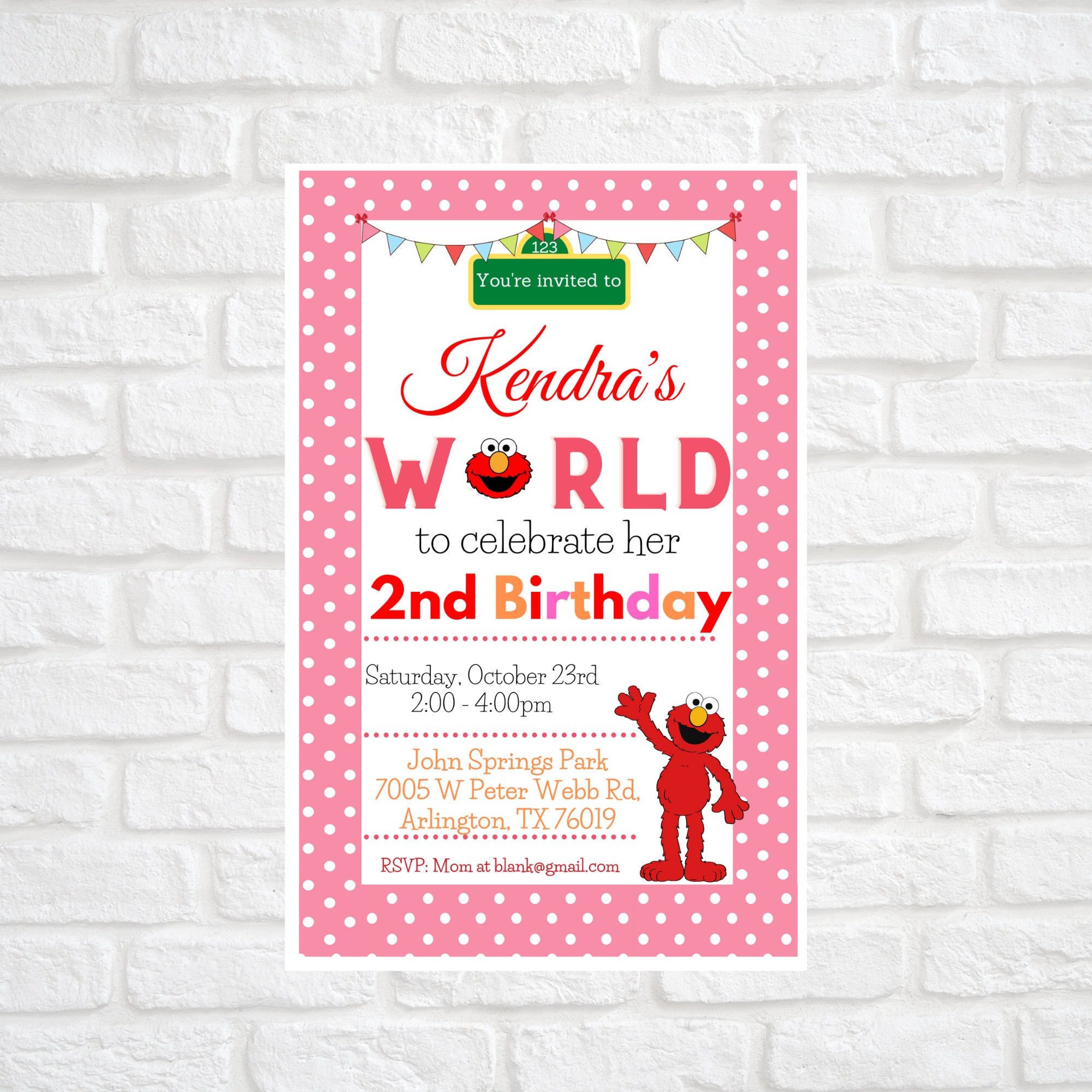 Personalized Elmo Birthday Invitation - Etsy