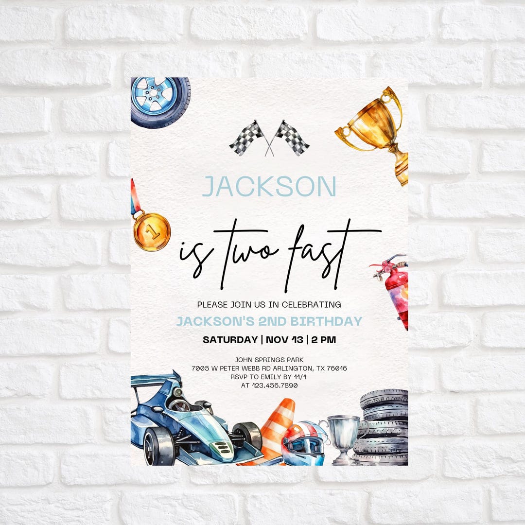 Instant Download Race Car Birthday Invitation | Speed Racer Birthday ...