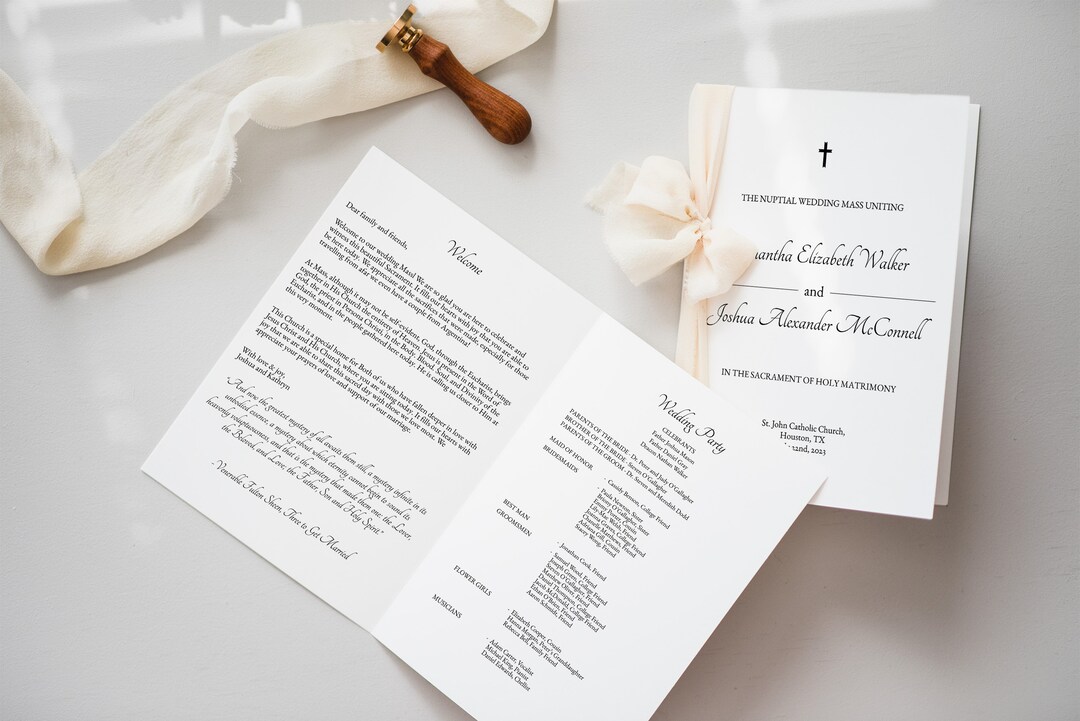 Catholic Ceremony Program Printable, Catholic Program, Church Program ...