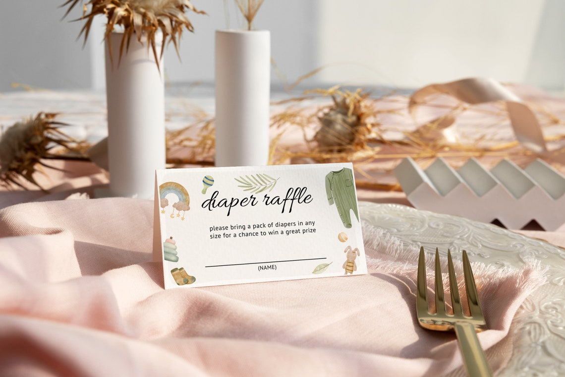 Printable Baby Shower Diaper Raffle, Diaper Raffle Ticket, Diy Diaper ...