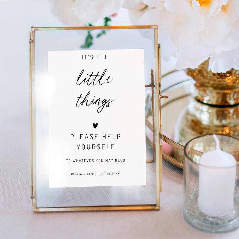 Please Help Yourself Sign Template, Bathroom Sign, Minimalist Wedding ...
