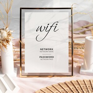 Modern Wifi Password Sign Printable, Wifi Table Sign, Guest Wifi Sign ...