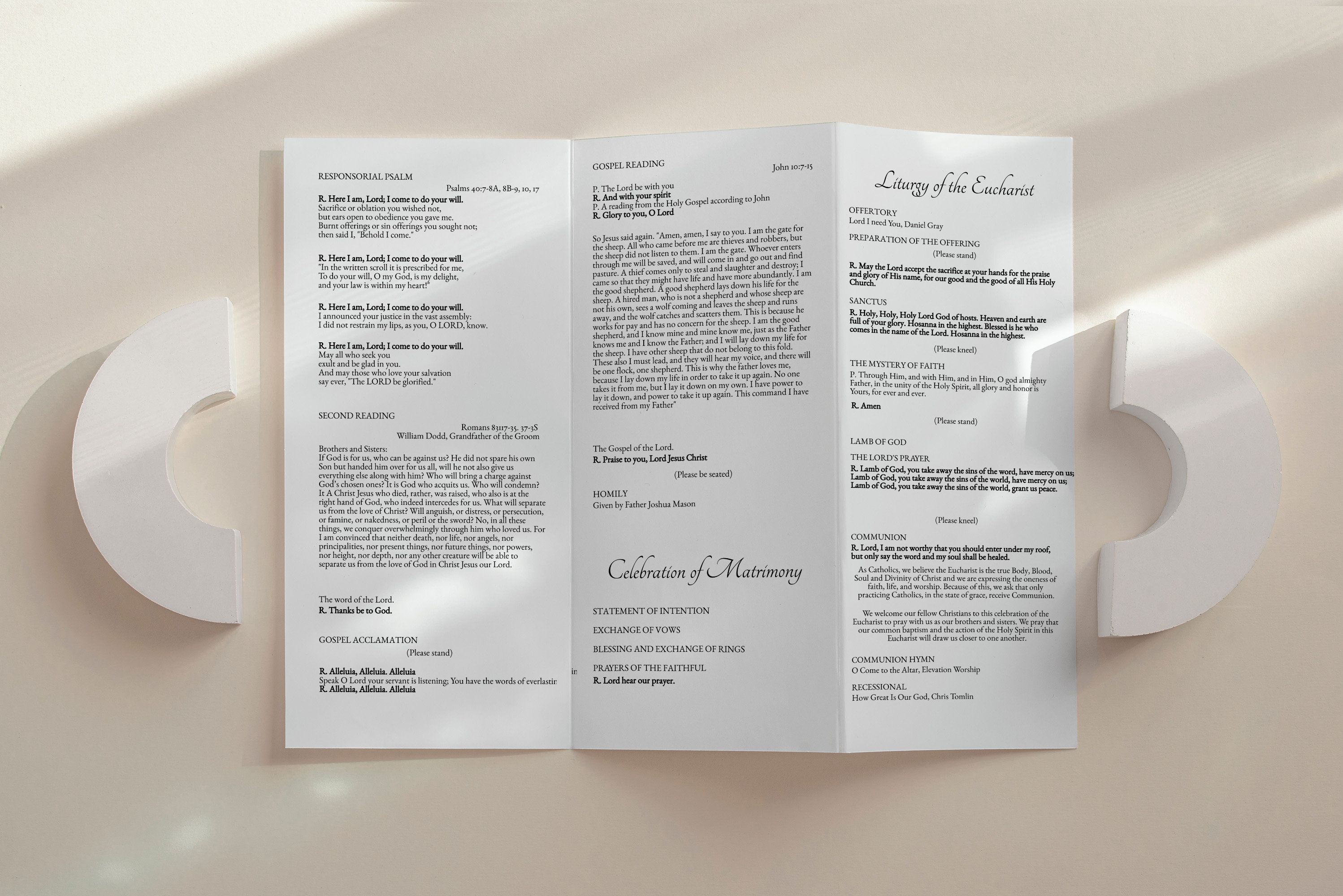 Catholic Wedding Program Template With Mass, Catholic Program, Church ...
