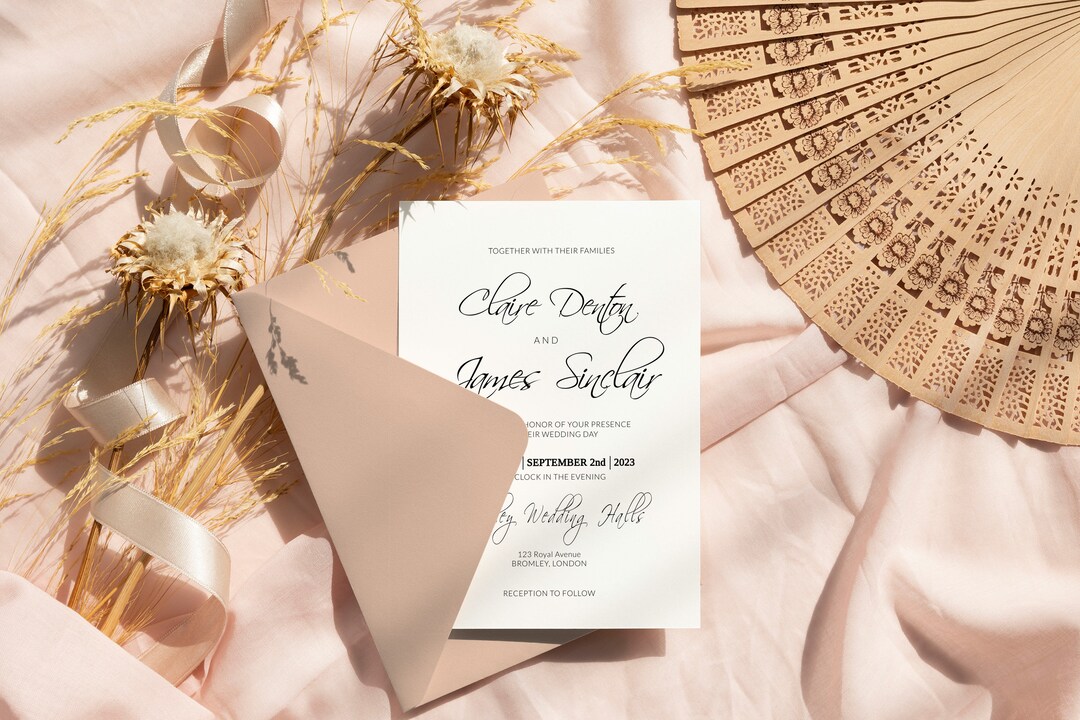 Modern Elegant Wedding Invitation, Modern Invitation, Modern Printable ...