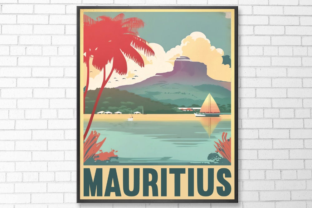 Mauritius Travel Print Mauritius Wall Art Mauritius Travel Poster ...