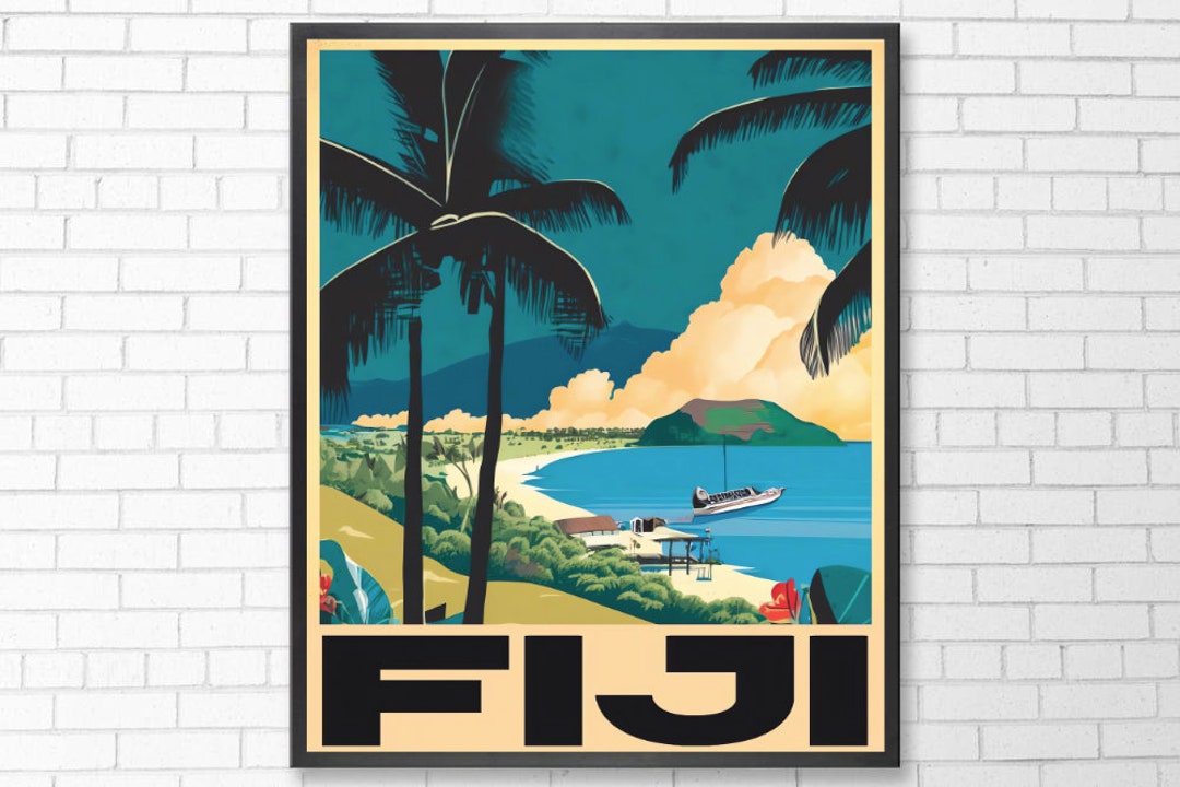 Fiji Wall Art | South Pacific Poster | Fiji Poster | Fiji Travel Poster ...