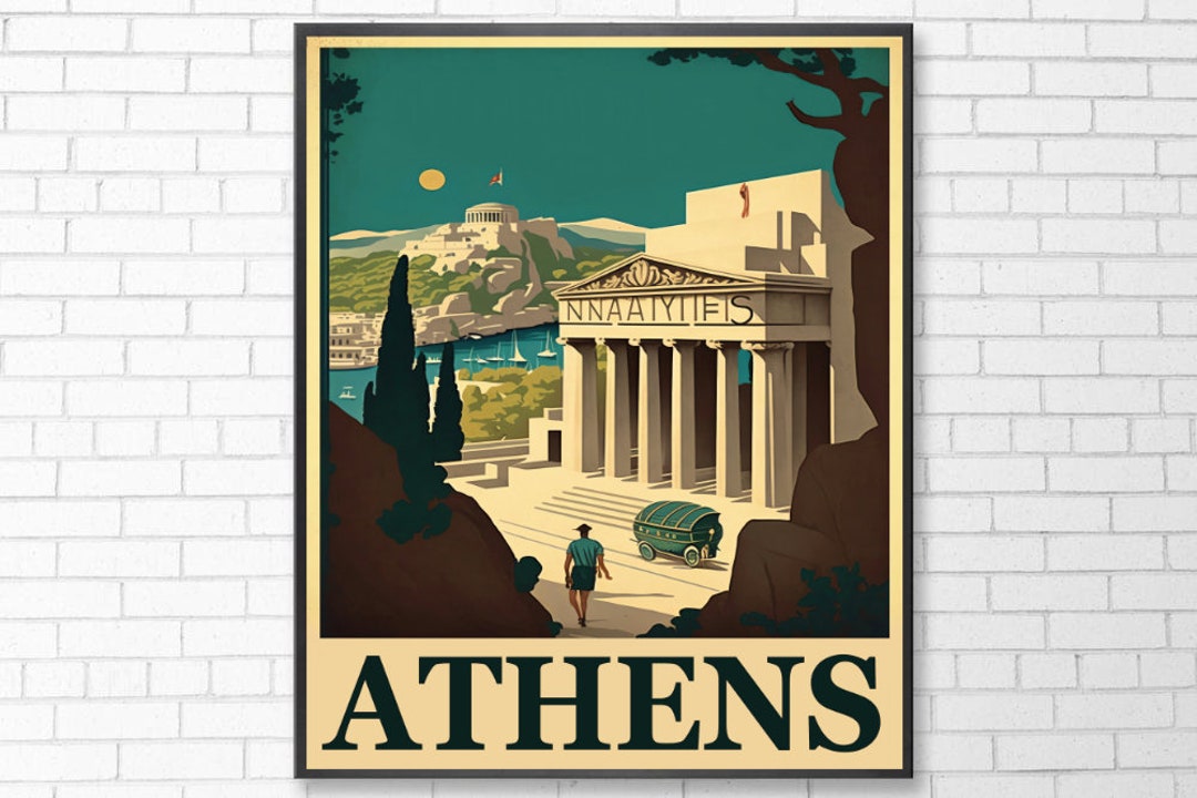 Athens Travel Poster I Athens Wall Art | Vintage Retro Print | Athens ...