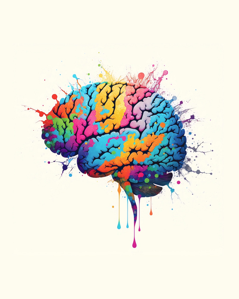 Watercolor Brain Wall Art, Medical Student Gift, Neuroscience Art ...