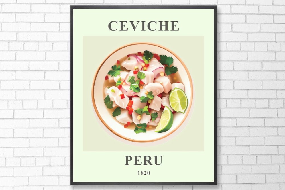 Ceviche Poster I Peru Poster | Peru Art | Inca Kola Poster | Food Print ...