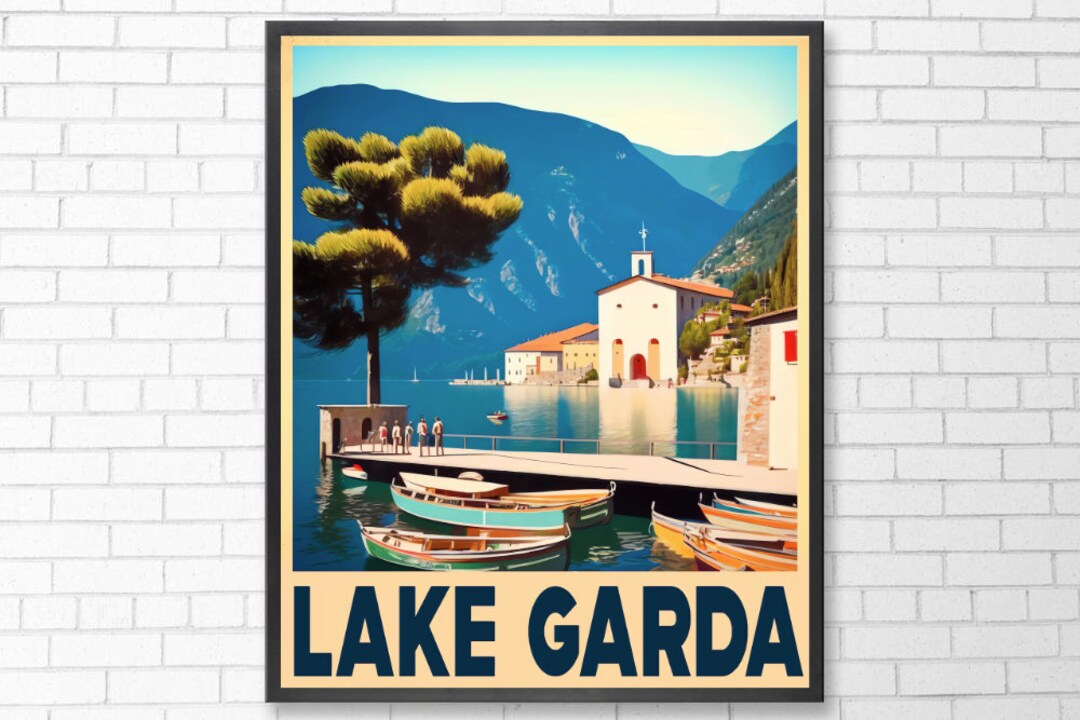 Lake Garda Print | Travel Poster | Italy Landmark Print | Italy Travel ...