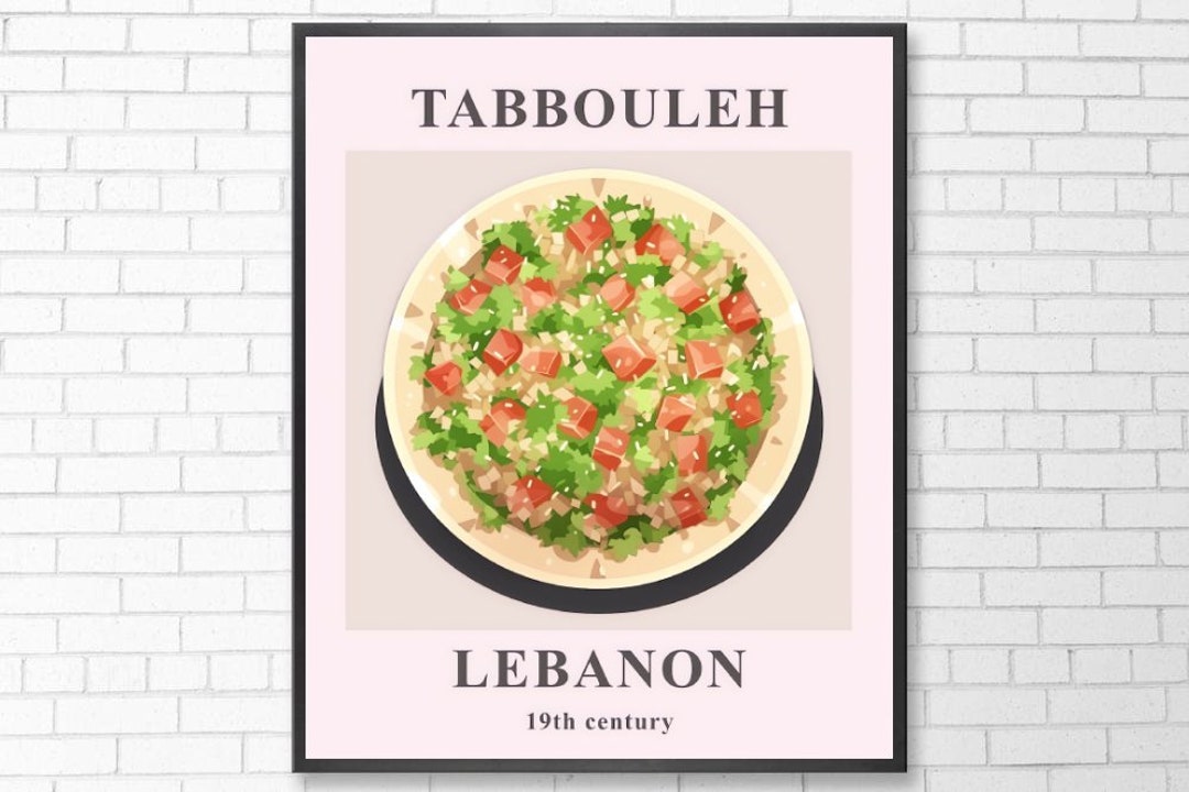 Tabbouleh Print I Lebanese Food Poster | Middle East | Instant Download ...