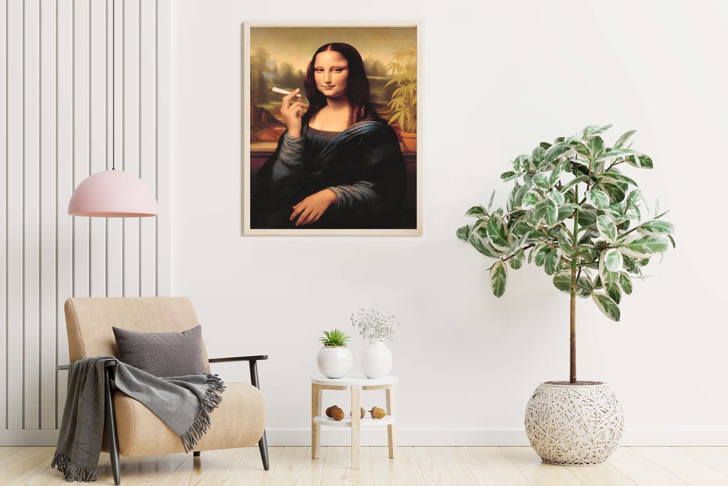 Mona Lisa Smoking Digital Download Alter Art Whimsical Wall Art Funny ...