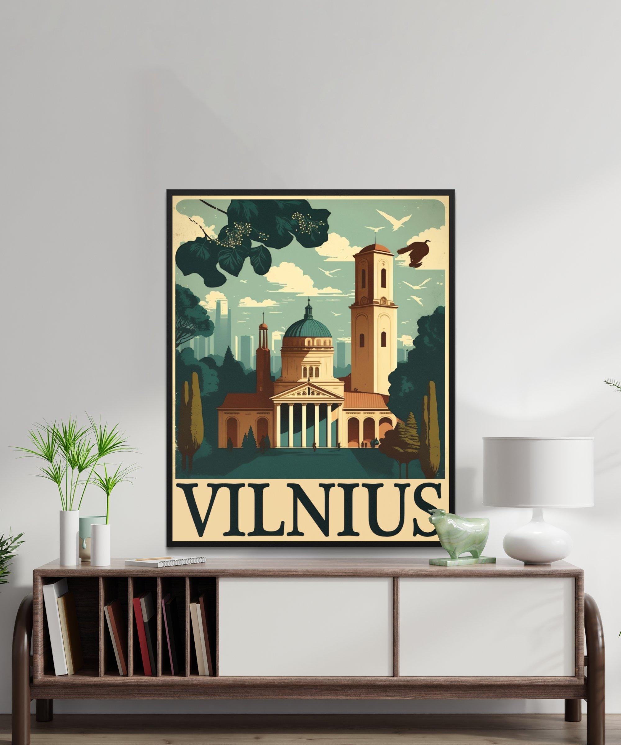 Vilnius Poster, Litauen Poster, Vilnius Travel Art, Retro Travel Poster ...