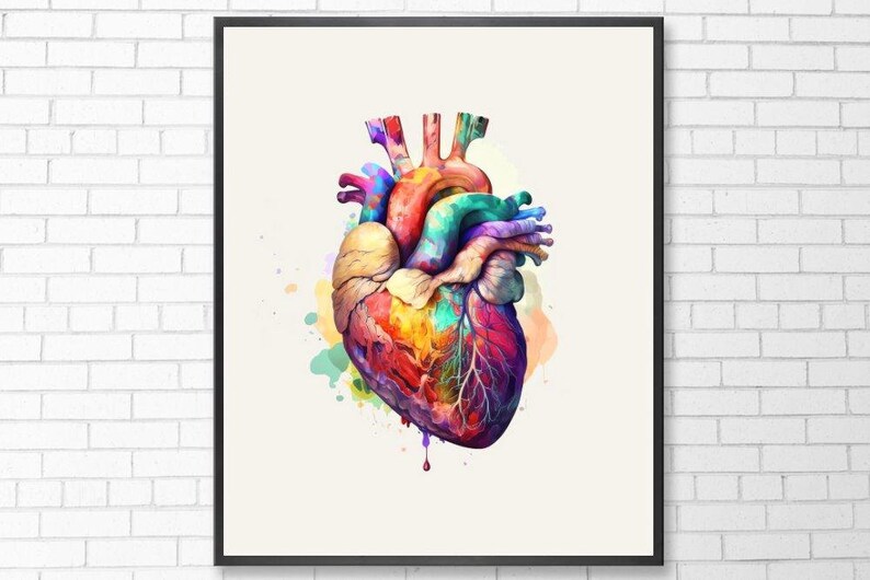Anatomical Heart Print, Anatomy Art, PNG File, Cardiologist Gift, Heart ...