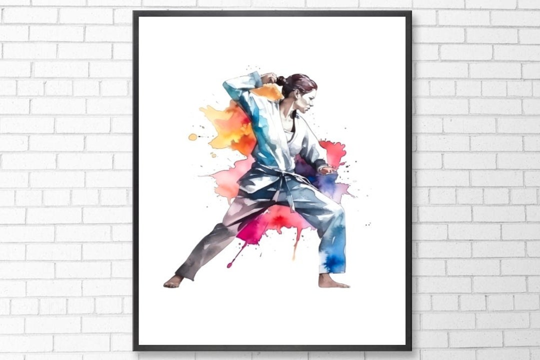 Judo Girl | Judo Poster | Digital Download | Martial Arts | Watercolor ...