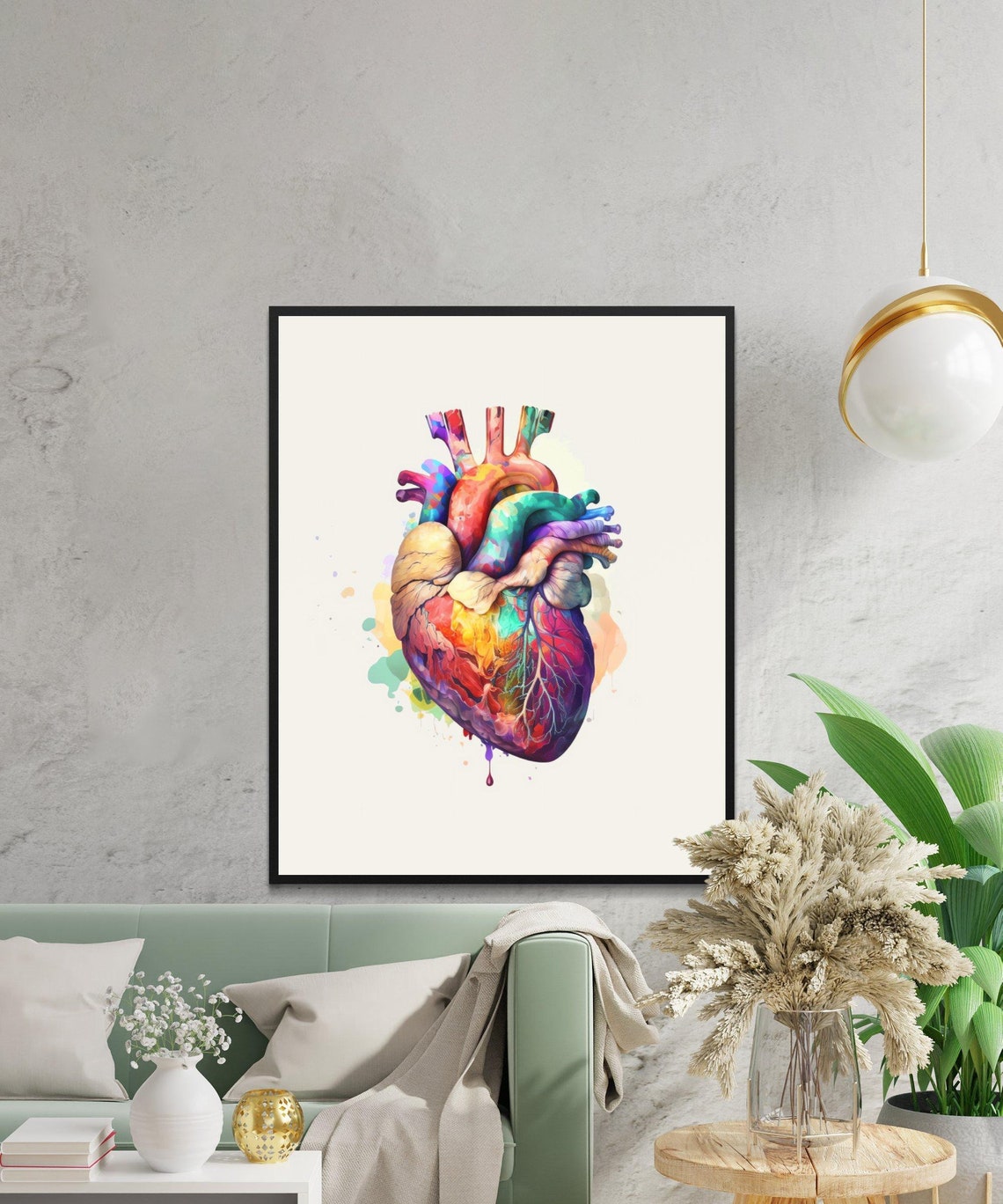 Anatomical Heart Print, Anatomy Art, PNG File, Cardiologist Gift, Heart ...