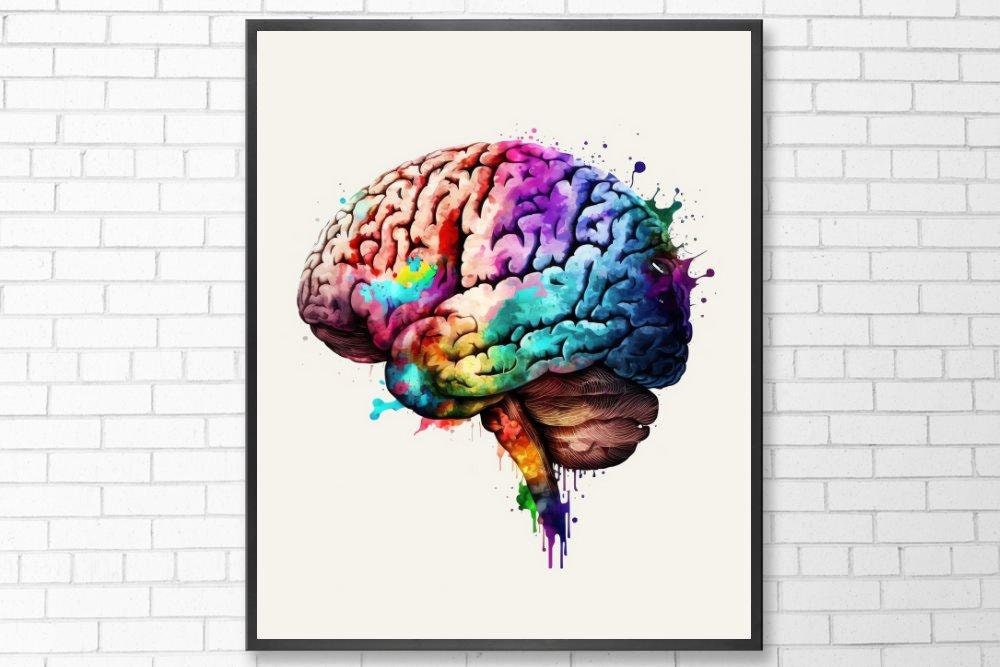 Neurology Art, Watercolor Print, Neurodiversity Brain Art, PNG File ...