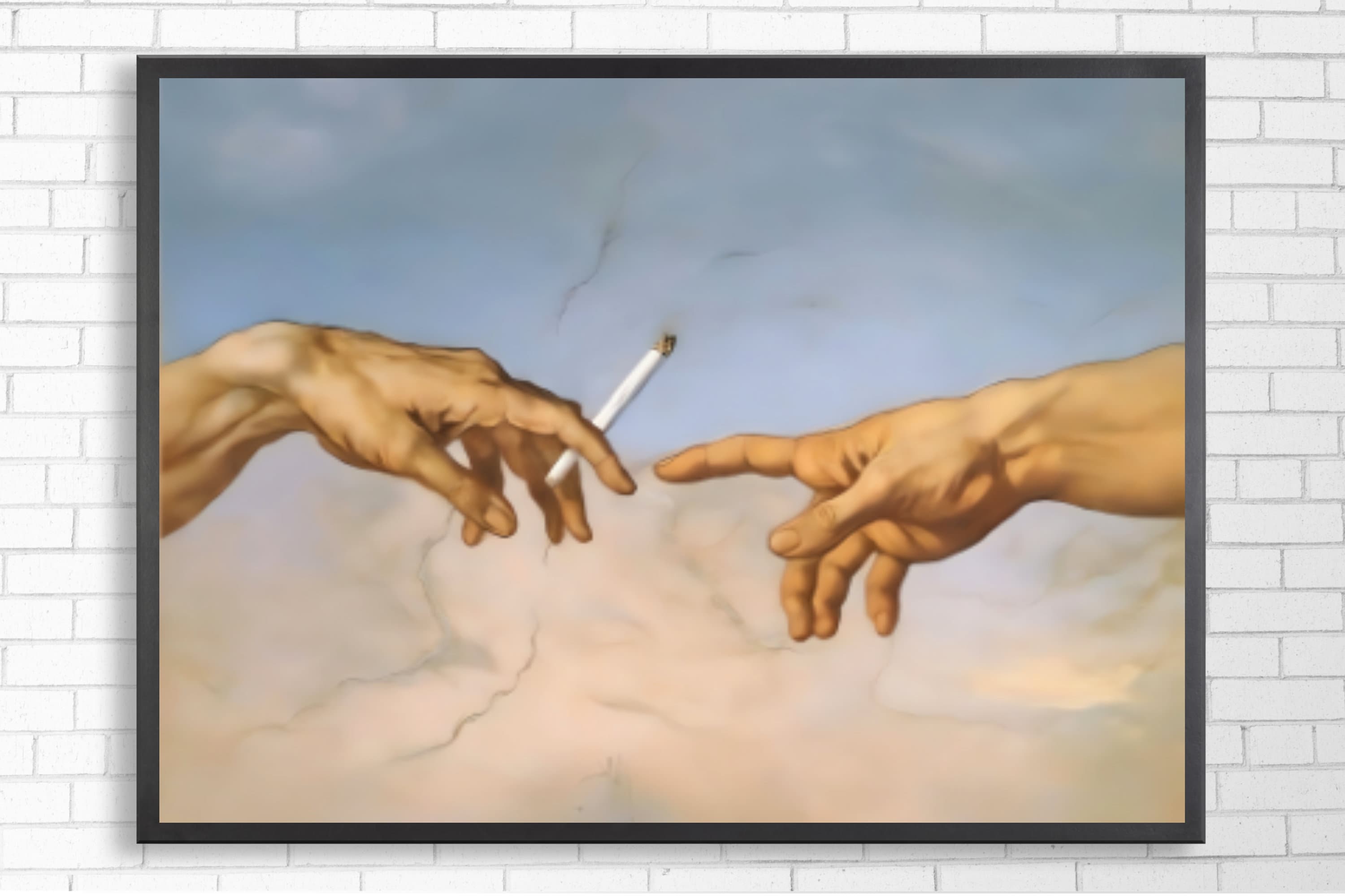 The Creation of Adam Print | Printable Art I Cigarette | Funny Altered ...