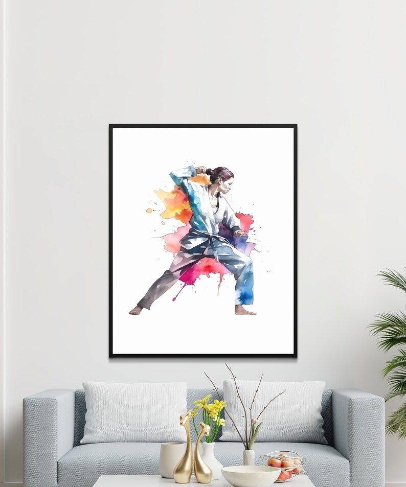 Judo Girl | Judo Poster | Digital Download | Martial Arts | Watercolor ...