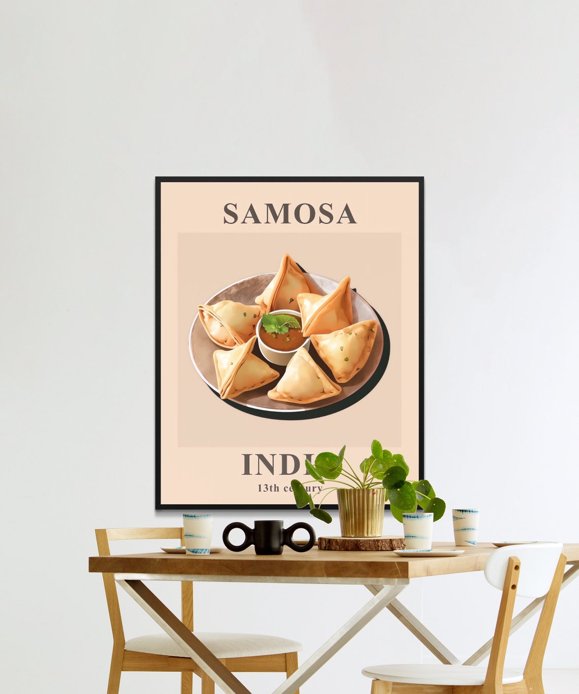 Samosa Print I Indian Desi Wall Art Print Poster Travel Poster Desi ...