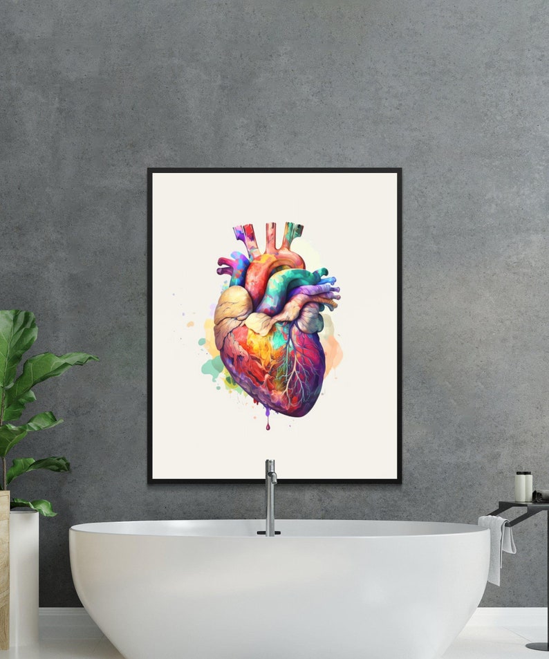 Anatomical Heart Print, Anatomy Art, PNG File, Cardiologist Gift, Heart ...