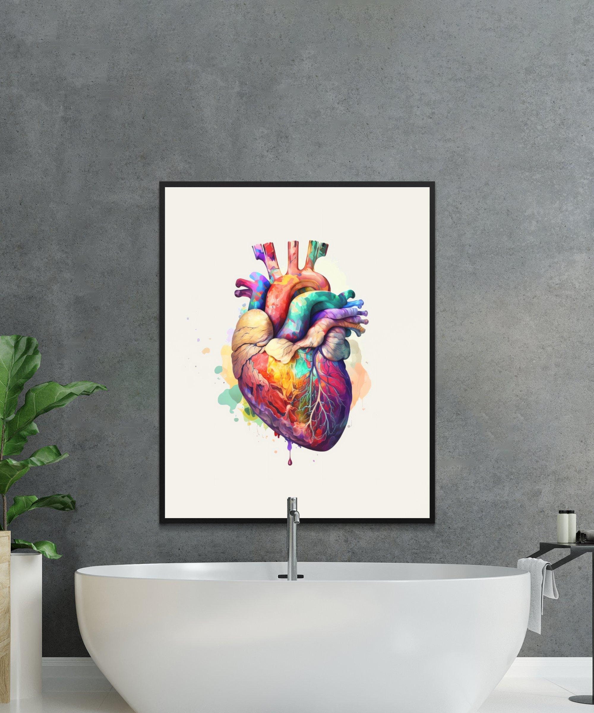 Anatomical Heart Print, Anatomy Art, PNG File, Cardiologist Gift, Heart ...