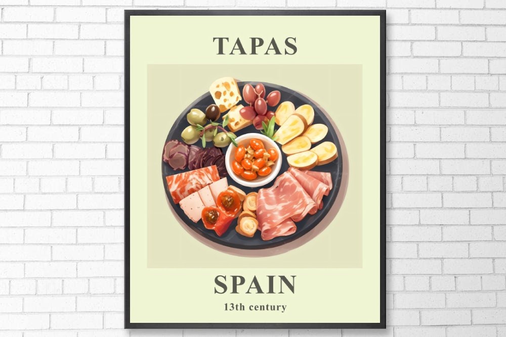 Tapas Poster I Spain Art Print | Tapas Print File | Digital Download ...