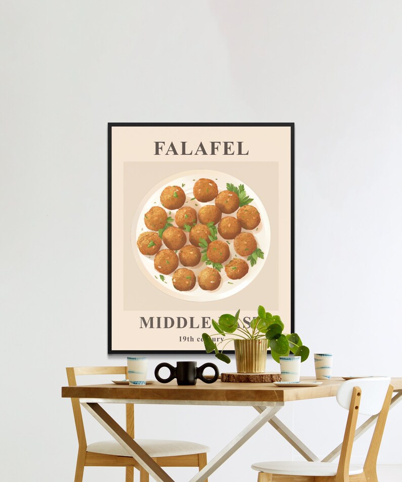 Falafel Poster Middle Eastern Food Wall Art Falafel Print Kitchen Wall ...