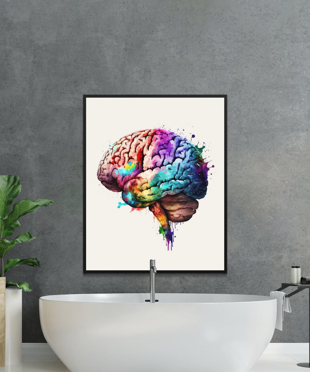 Neurology Art, Watercolor Print, Neurodiversity Brain Art, PNG File ...