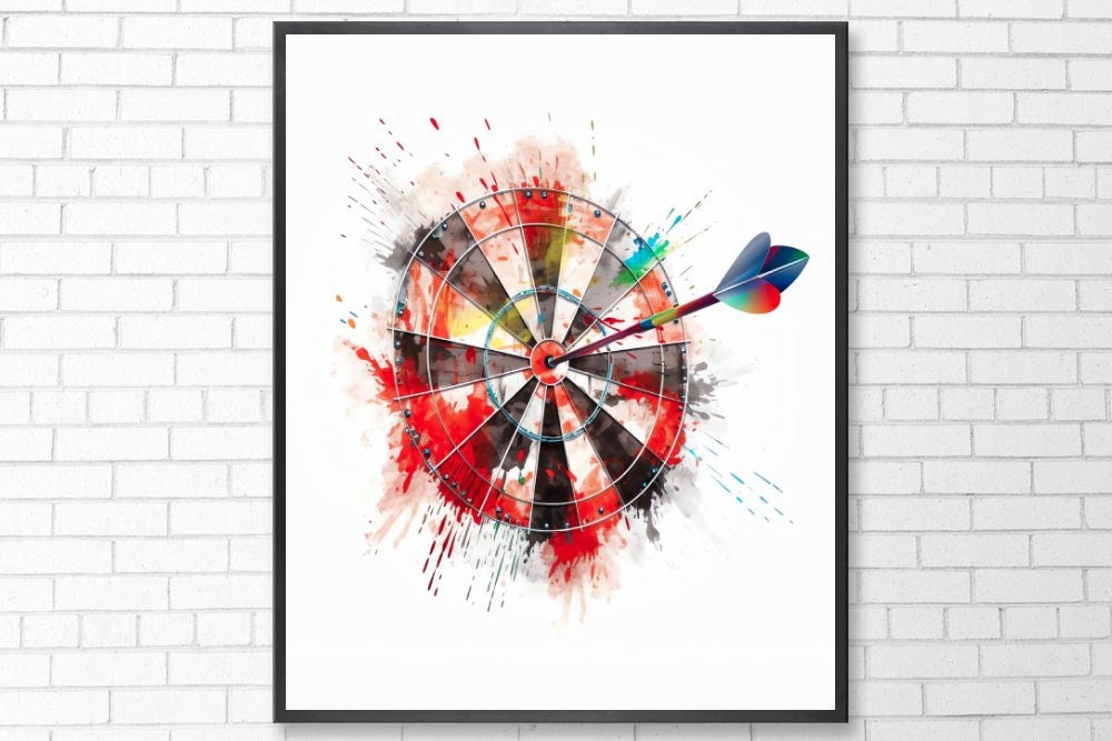 Darts Poster Watercolor | Digital Download | Gift for Dart Player ...