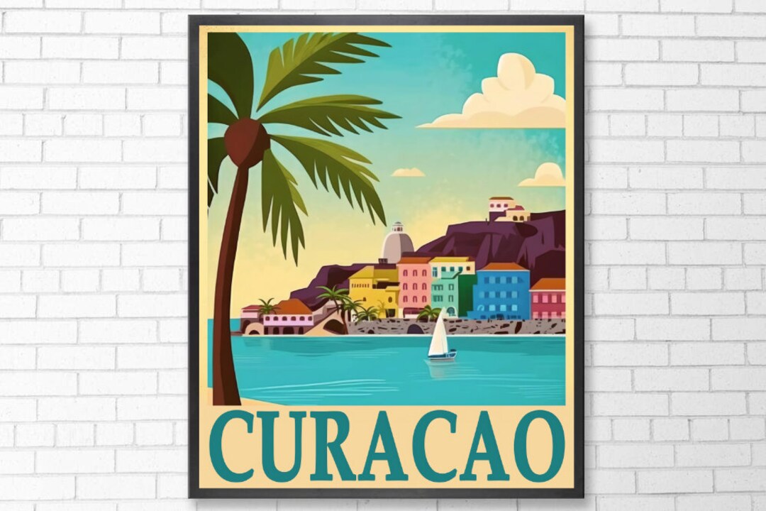 Curacao Wall Art | Curacao Travel Poster | Curaçao Wall Art | Curaçao ...
