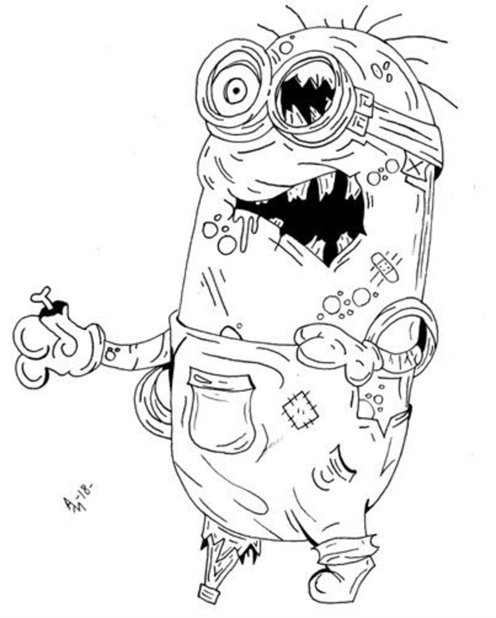 Hand Drawn Zombie Minion - Etsy