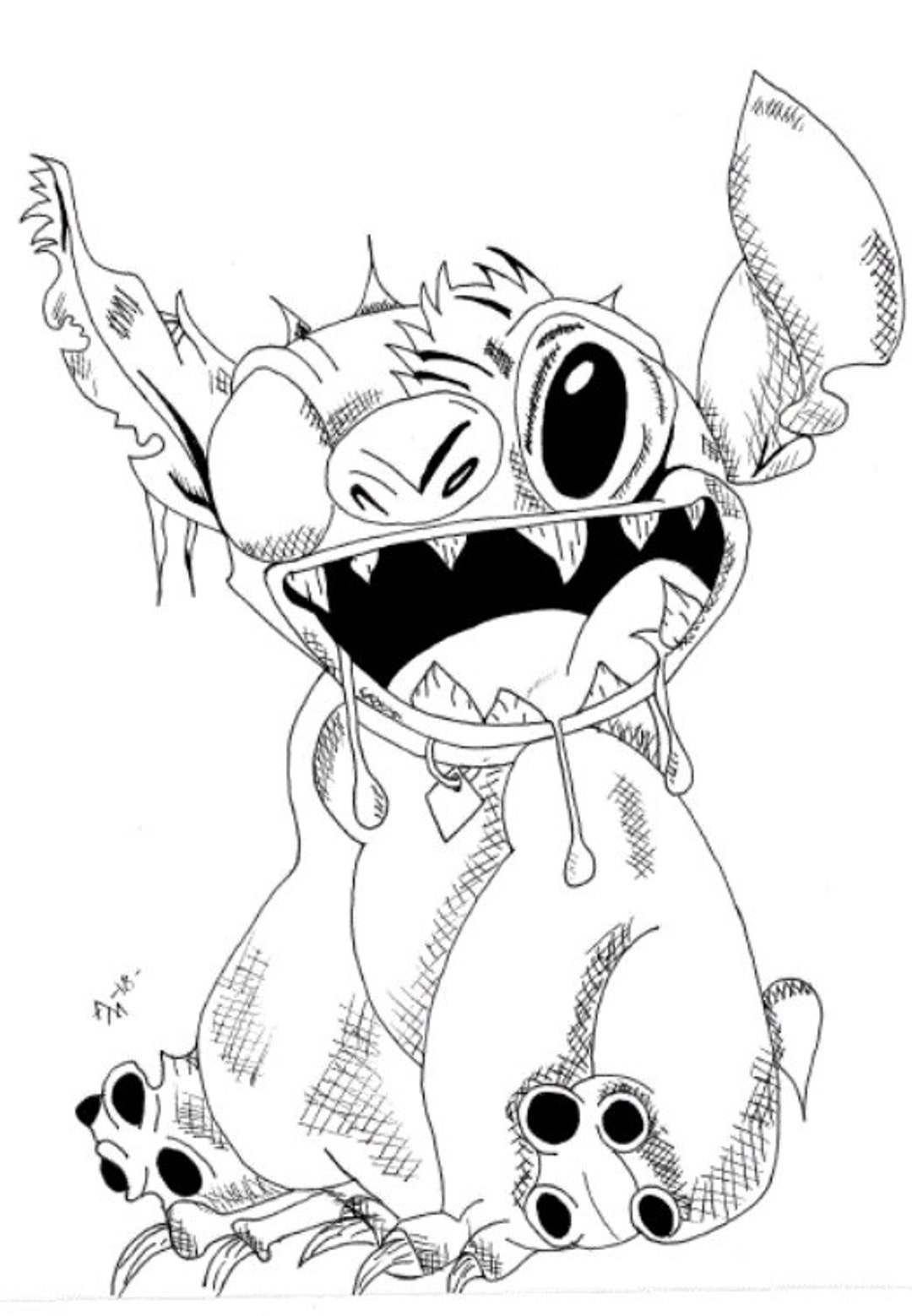 Hand Drawn Zombie Stitch - Etsy